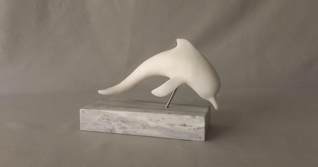 Handmade Marble Dolphin, Marble Sculpture, Handmade Modern Art ...