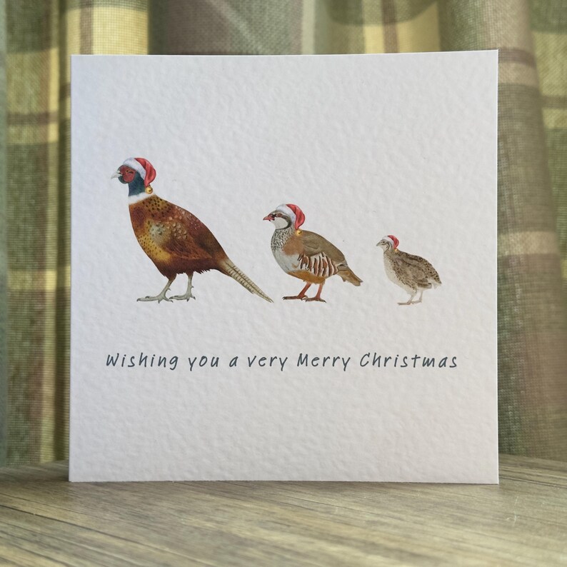Game Bird Christmas Card, Pheasant Christmas Card, Partridge Christmas ...