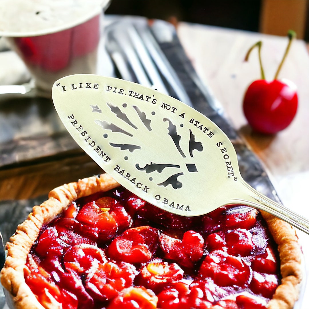 Hand Stamped Vintage Pie Server: Barack Obama Presidential Library - Etsy