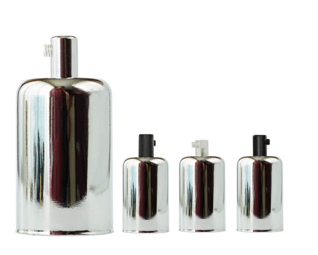 Chrome Lampholder E27 for Pendant Lamp Industrial Metal Holder Kit ...