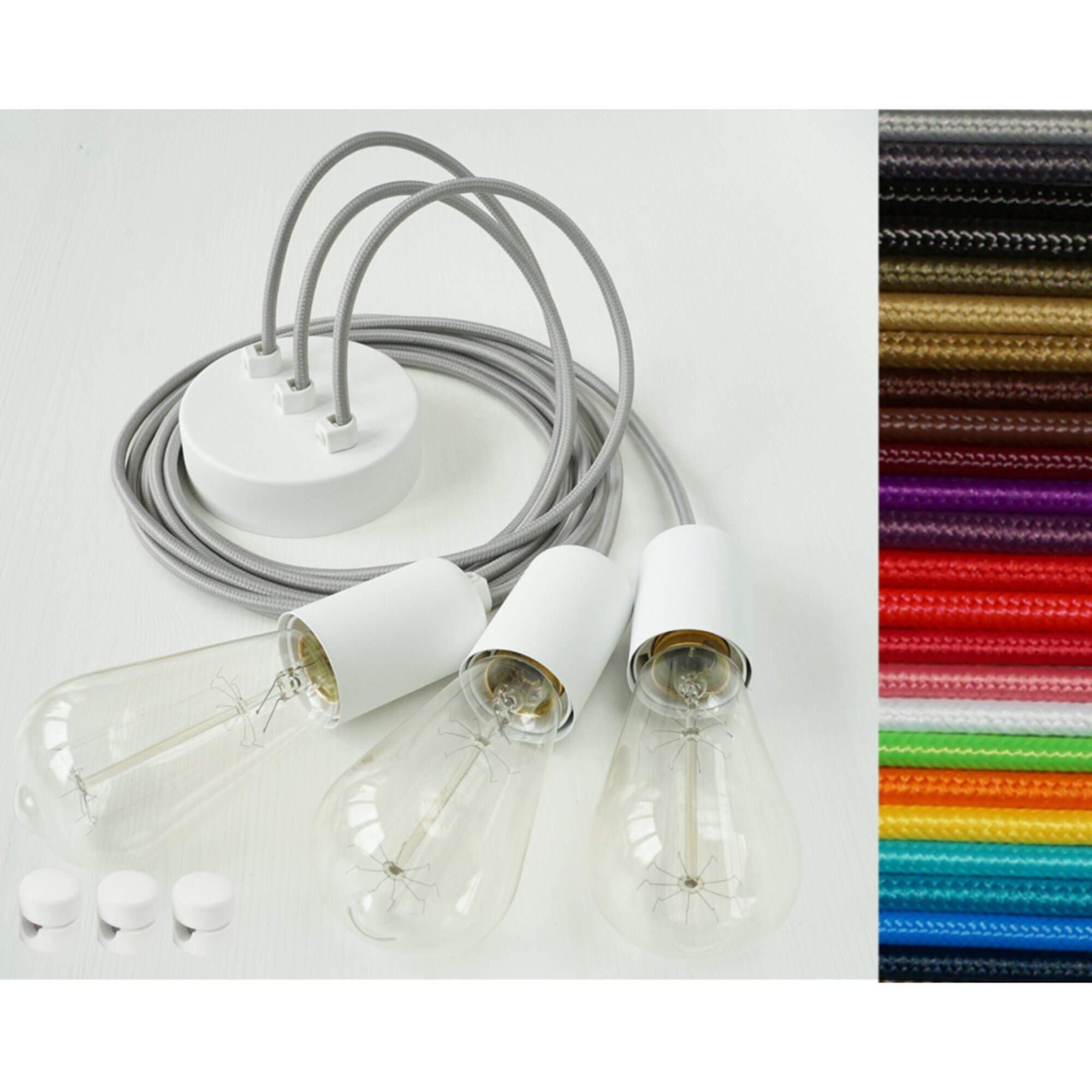 White Black Spider 3, 5, 7, 9 Lamp L 7 Port White Pendant Lamp L 3 Arm ...