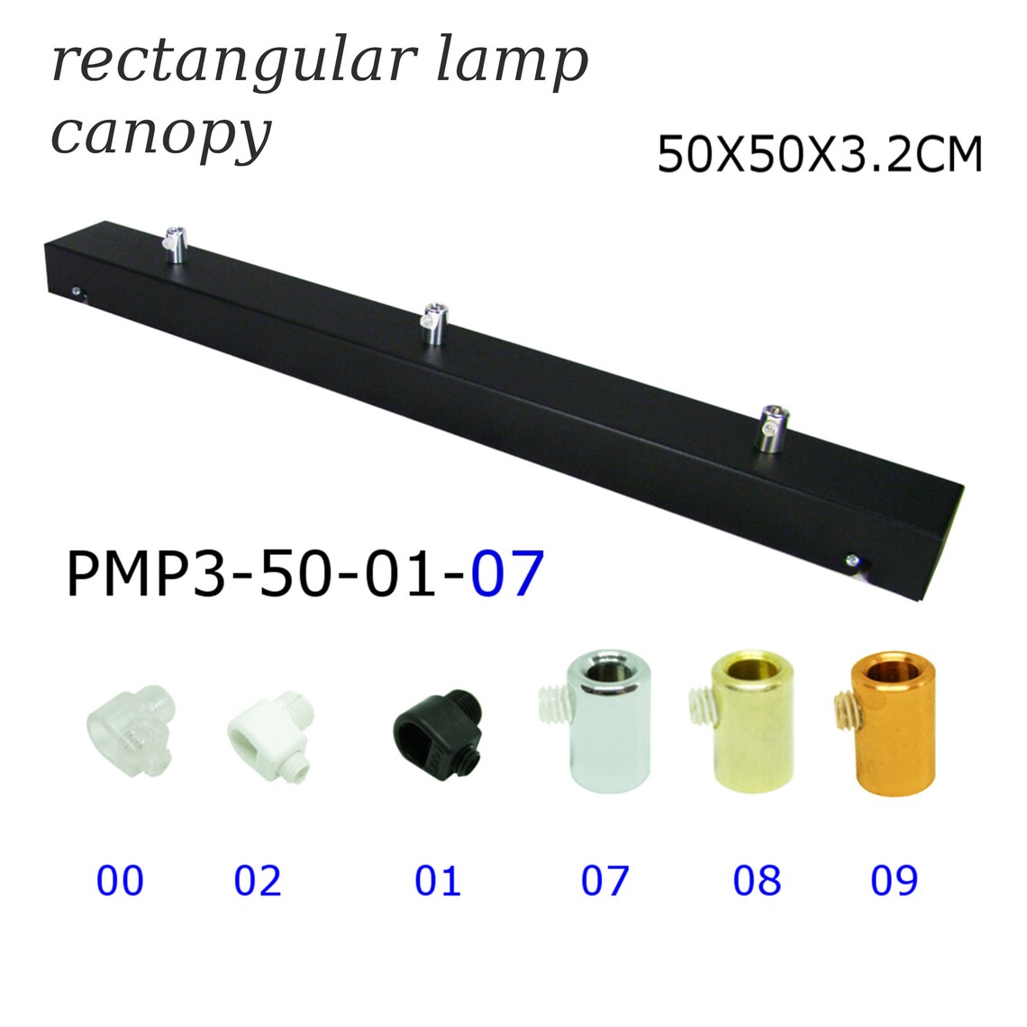 Black Rectangle Canopy 50cm 2-5 Ports Metal Ceiling Rose for - Etsy