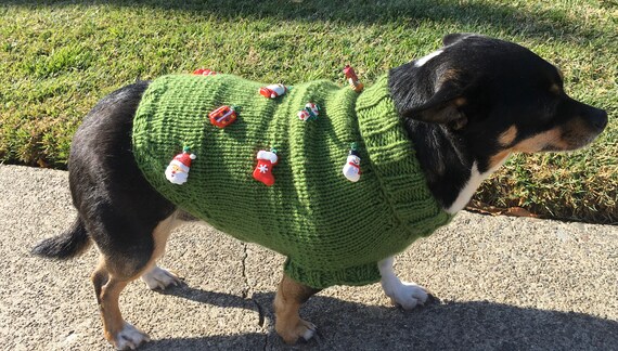 Christmas Mini-tree Dog Sweater - Etsy