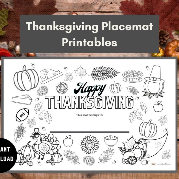 Thanksgiving Placemat - Etsy