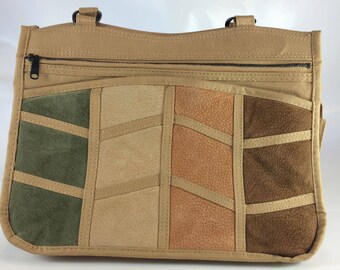 Suede patchwork bag | Etsy