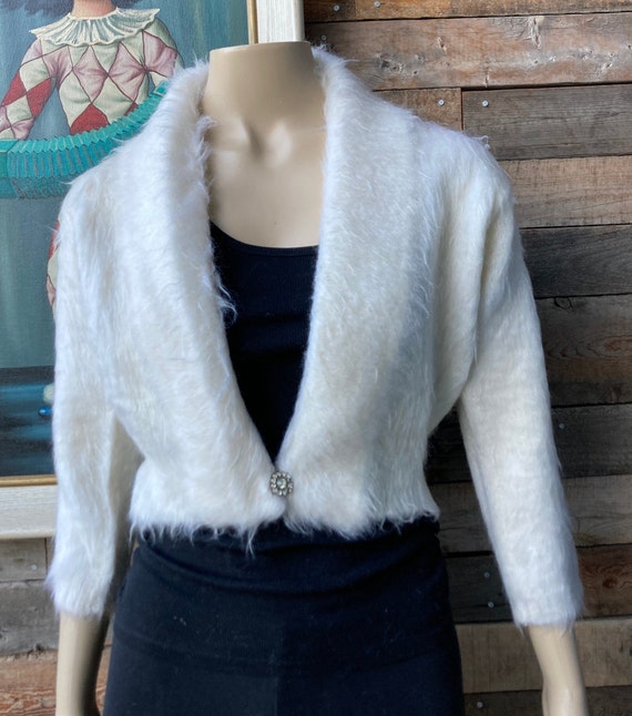 Vintage 1950's Soft Mohair Pin Up Girl Bolero Sweater… - Gem