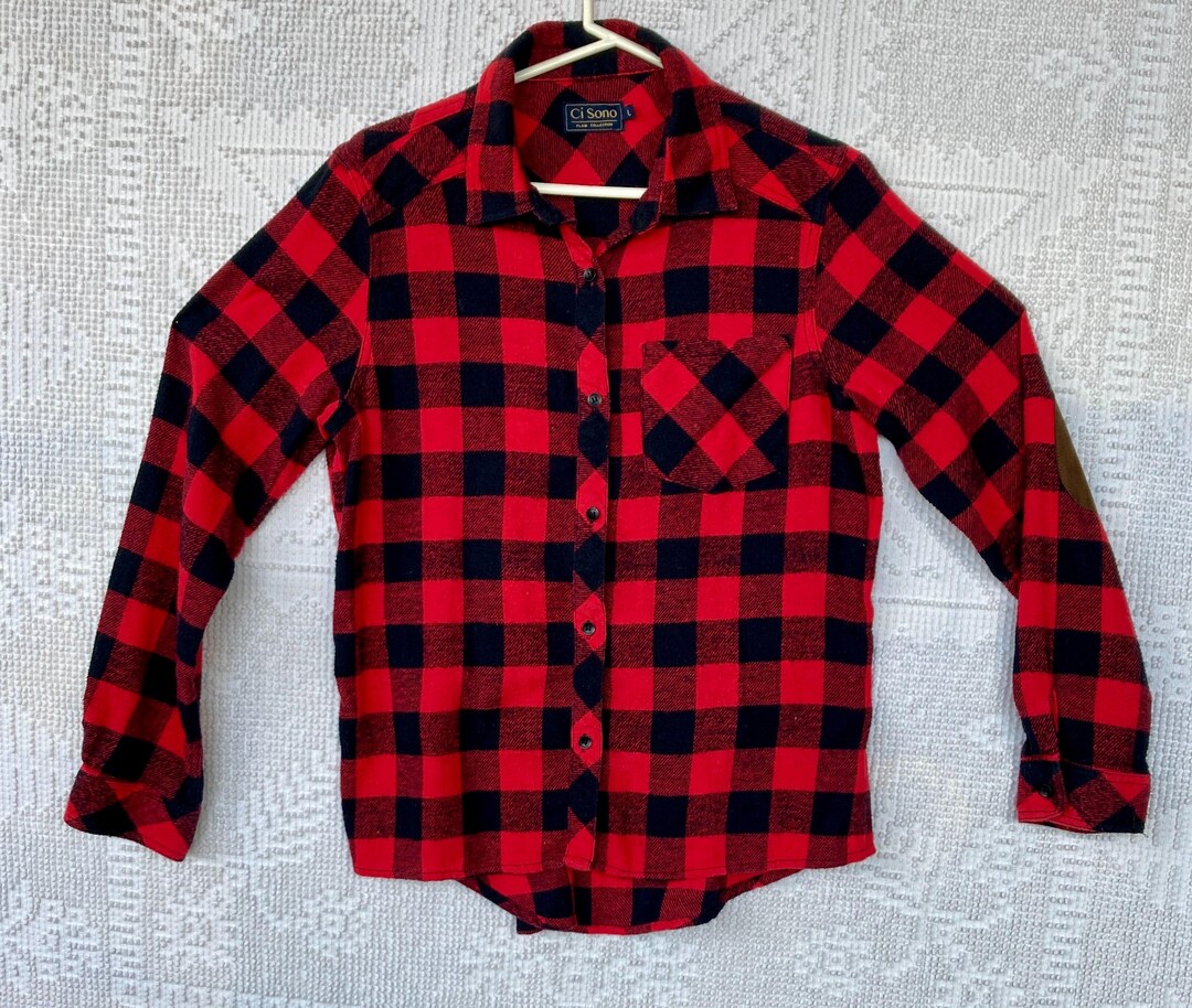 Vintage 1990’s Wool Flannel With Suede Elbow Patches in Tag Size L With ...