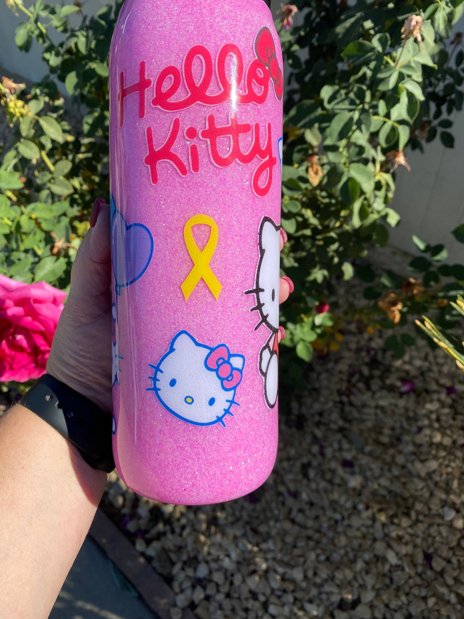 Hello Kitty Glitter tumbler or water bottle | Etsy