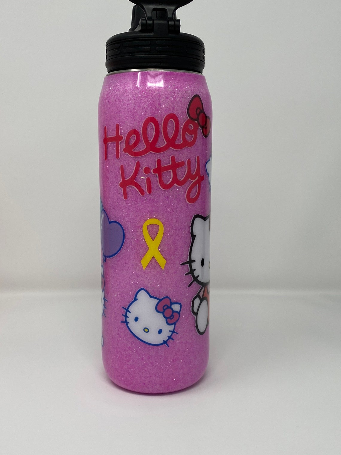 Hello Kitty Glitter tumbler or water bottle | Etsy