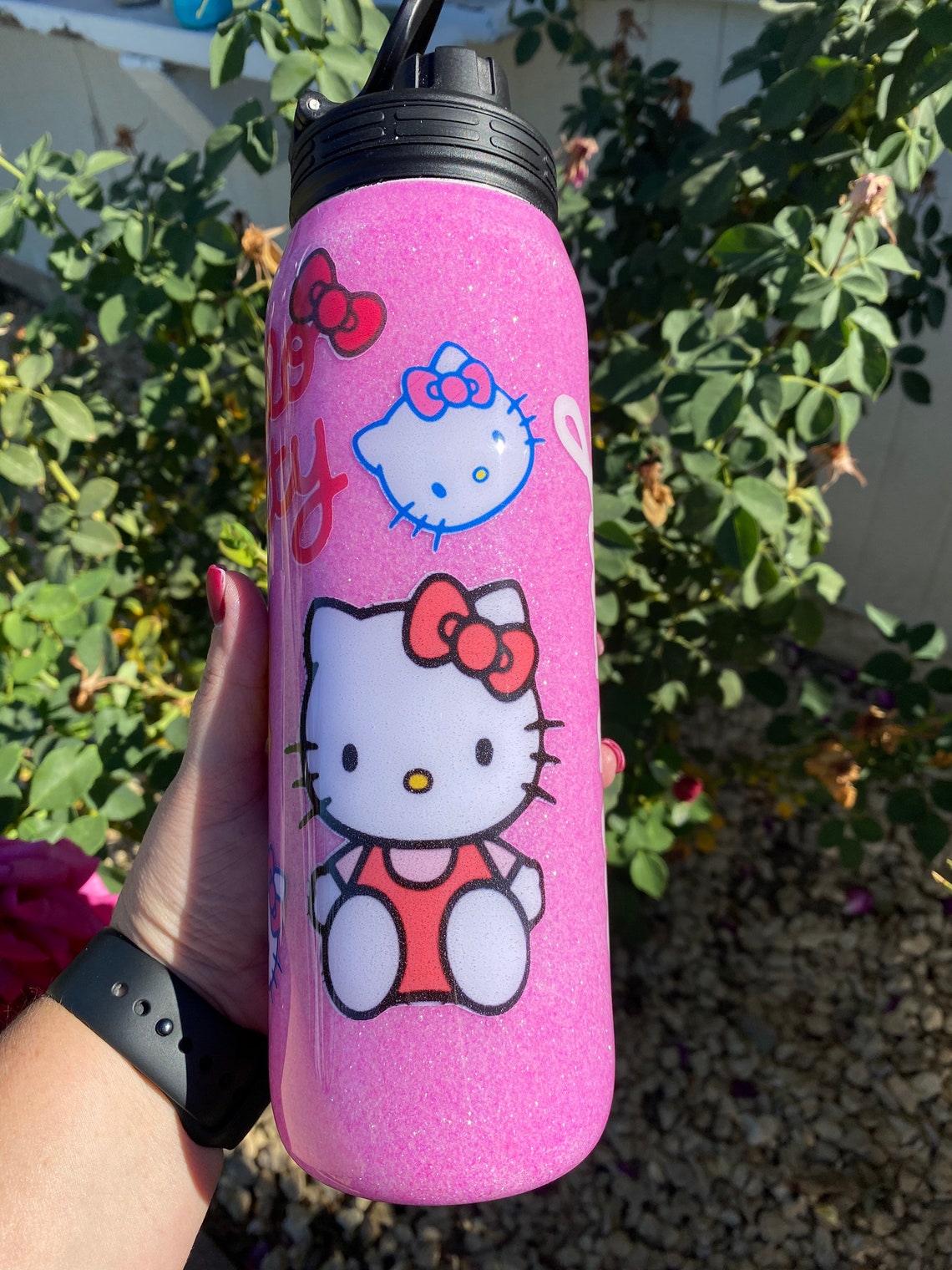Hello Kitty Glitter tumbler or water bottle | Etsy