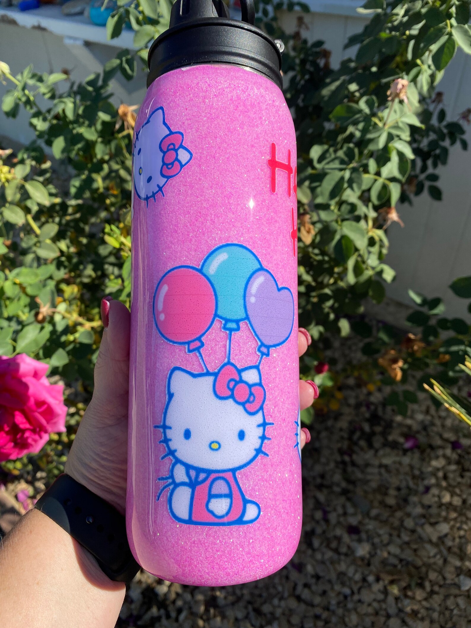 Hello Kitty Glitter tumbler or water bottle | Etsy