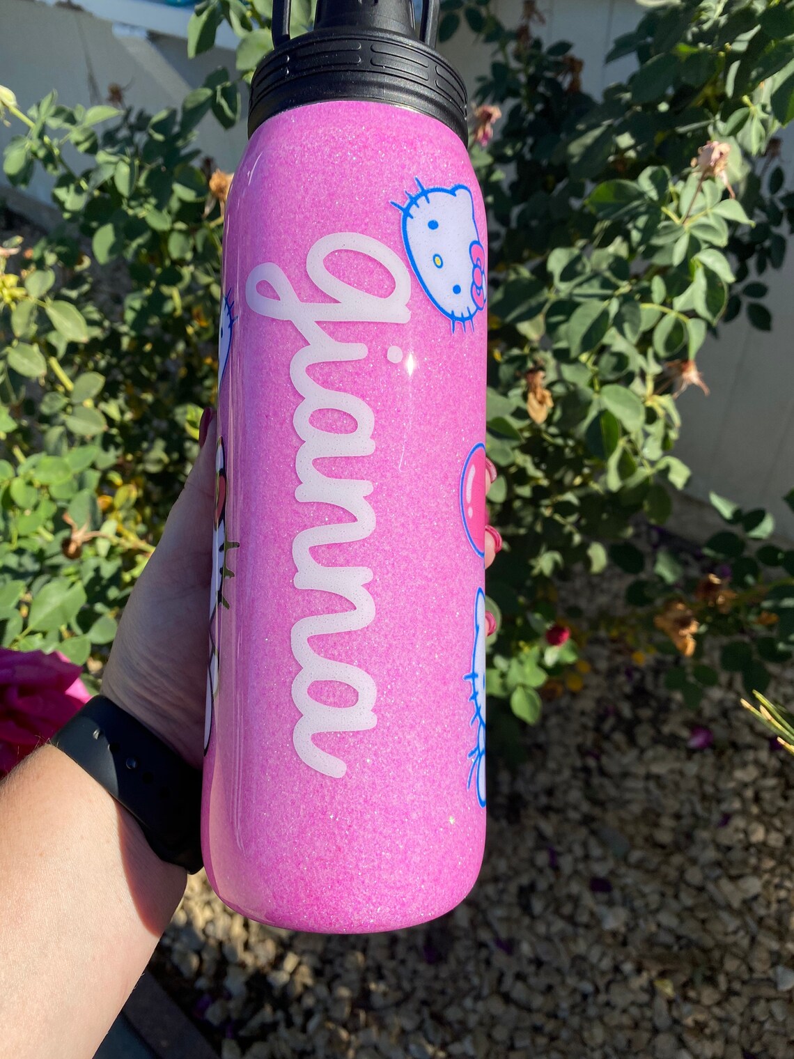 Hello Kitty Glitter tumbler or water bottle | Etsy