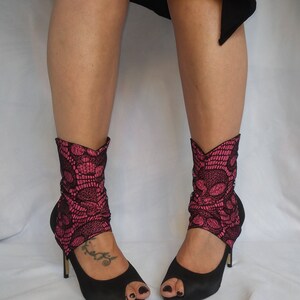 Gothic Steampunk Skull Spats Cerise, Versatile Feet Accessory-ankle ...