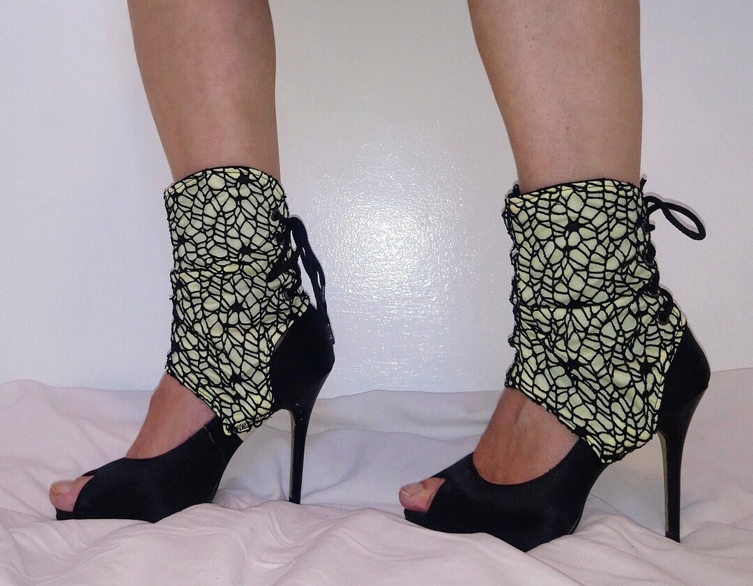 Gothic Steampunk Web Lace Spats, Boho, Versatile Ankle Warmers, Ankle ...