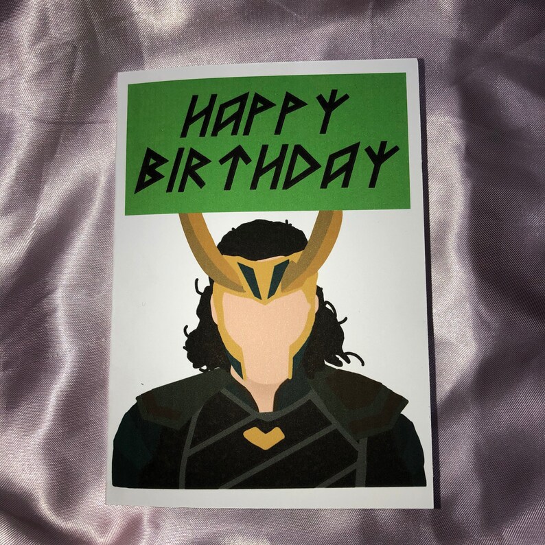 Loki Birthday Card A6 Marvel Loki Tom Hiddleston Kid | Etsy