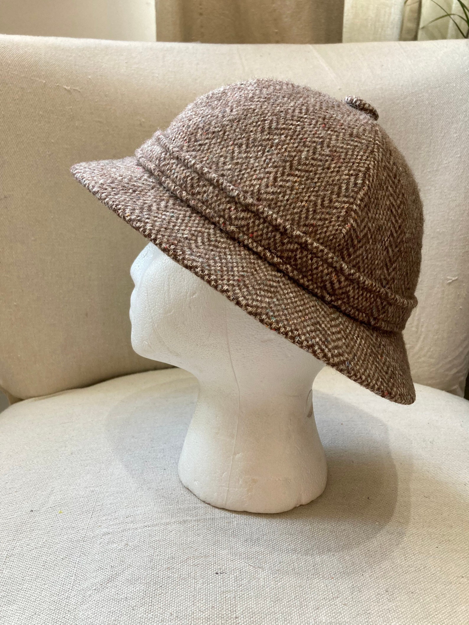 Vintage KANGOL HERRINGBONE TWEED Fedora Hat / Sherlock Vibes / - Etsy