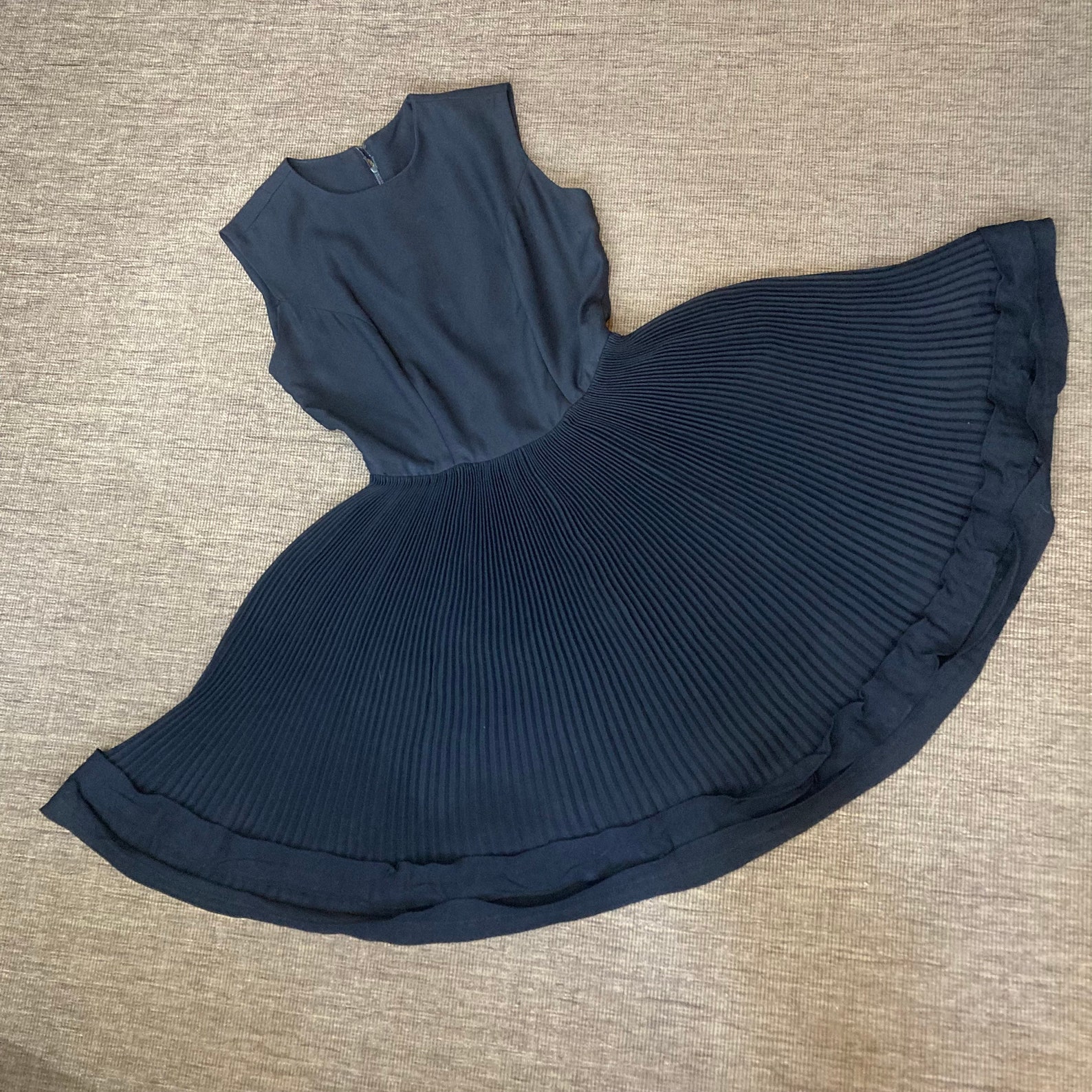 Vintage 60s Party Dress / Mod Party Dress / FULL CIRCLE Micro Pleat ...