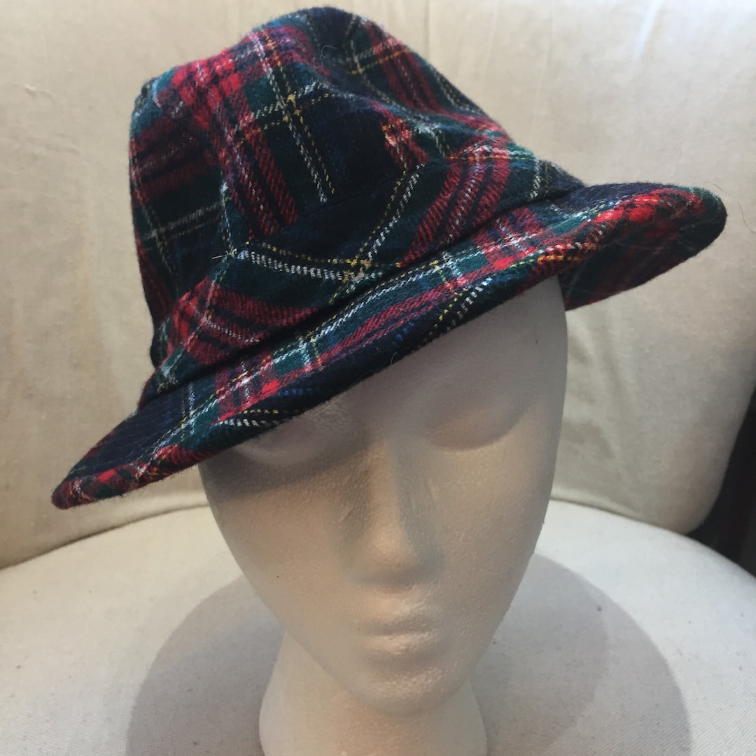 RESERVED. Vintage 50’s 60’s Plaid PENDLETON TARTAN Fedora Hat / Bucket Style / Large - Etsy