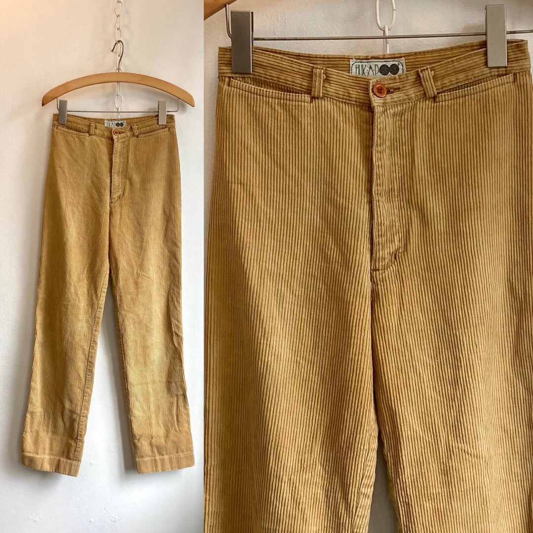 Vintage 70s 80s HUKAPOO CORDUROY Pants / High Waist + Straight Leg + No ...