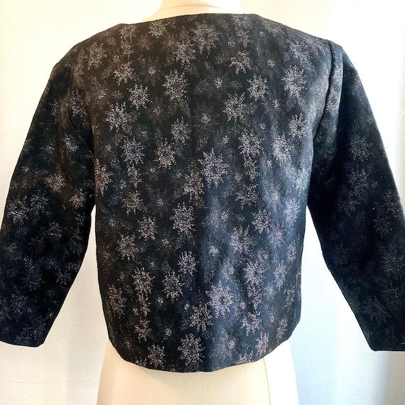 Vintage 60s Mod Skirt Suit / Black with Silver Metall… - Gem