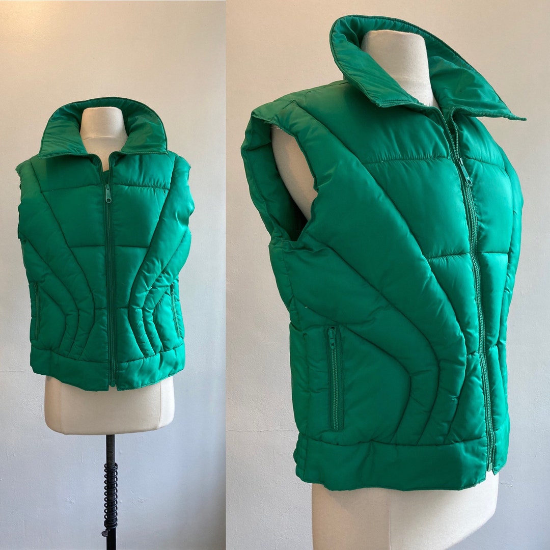 Vintage 80s PUFFER SKI Vest / Cool Stitch Detail / Mountain Goat by ...