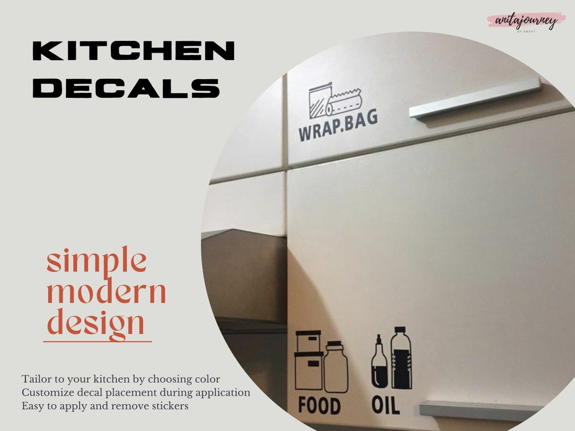 Airbnb Kitchen Vinyl Decal Stickers | Vacation Home Organization - Etsy