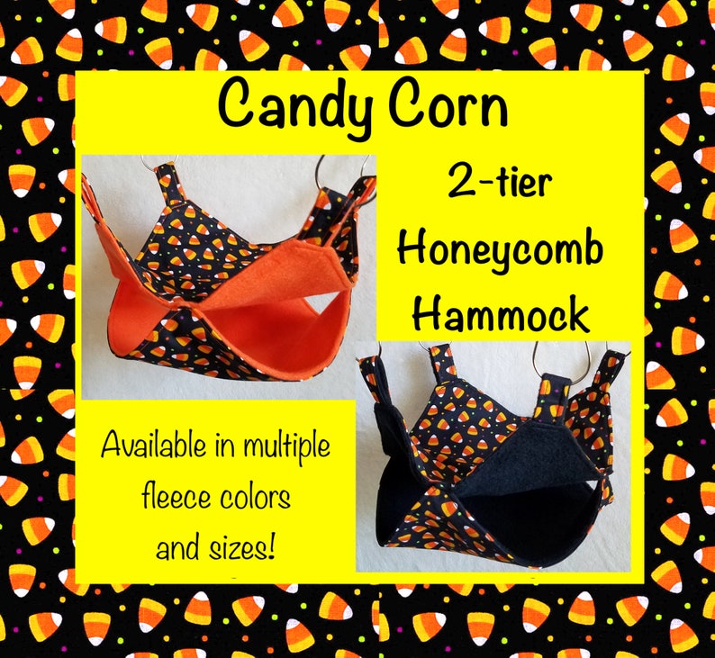 Candy Corn Dots Fabric With Black Fleece 2-tier Honeycomb - Etsy