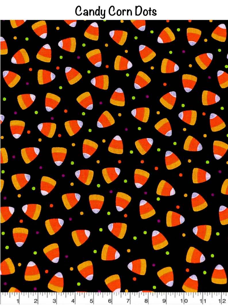 Candy Corn Dots Fabric With Black Fleece 2-tier Honeycomb - Etsy