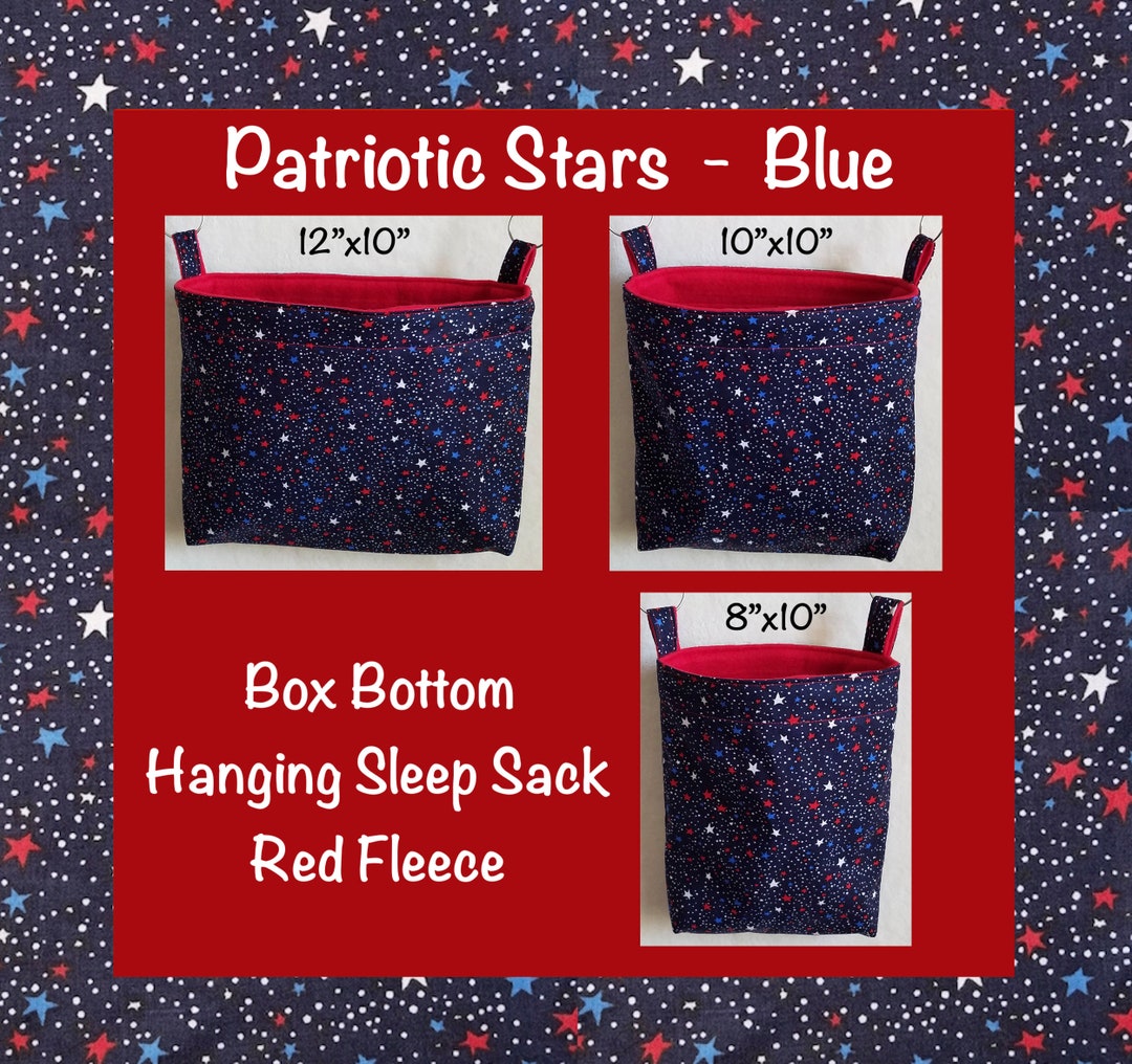 Blue Patriotic Stars With Red Fleece, Box Bottom Hanging Sleep Sack for ...