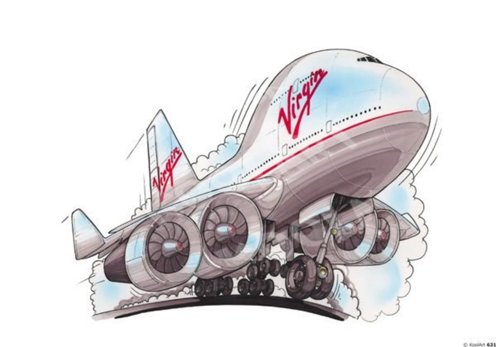 Boeing 747 Jumbo Jet Caricature Design Metal Rectangle Keyring | Etsy