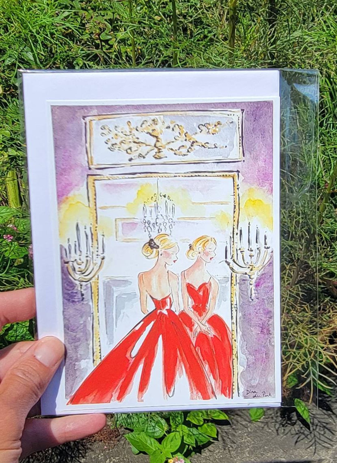 Princess Reflection 5x7 Print/card (fashion Illustration Print ...