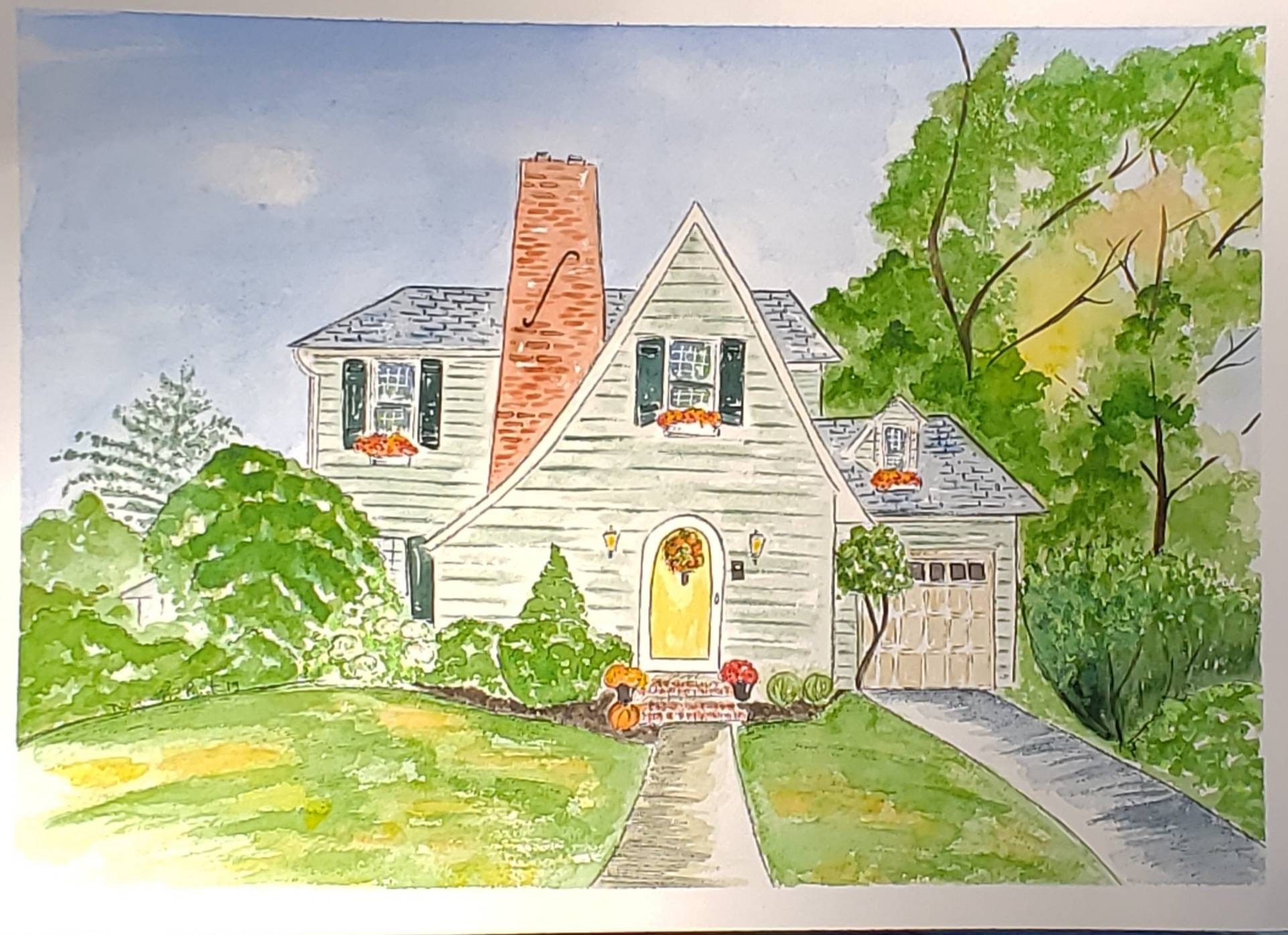 House Portrait custom House Portrait home Illustration - Etsy