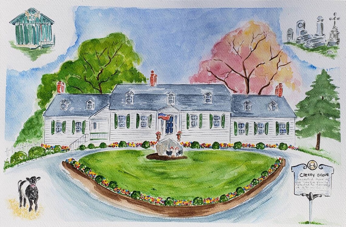 House Portrait custom House Portrait home Illustration - Etsy