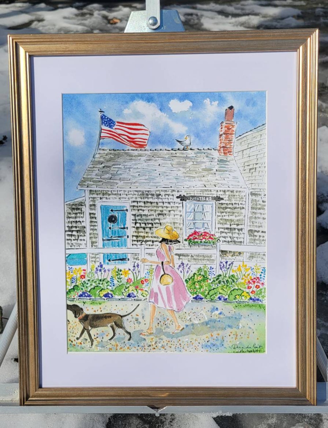 A Walk on Nantucket, Print, Fashion Illustration Print, 8.5"x 11" - Etsy