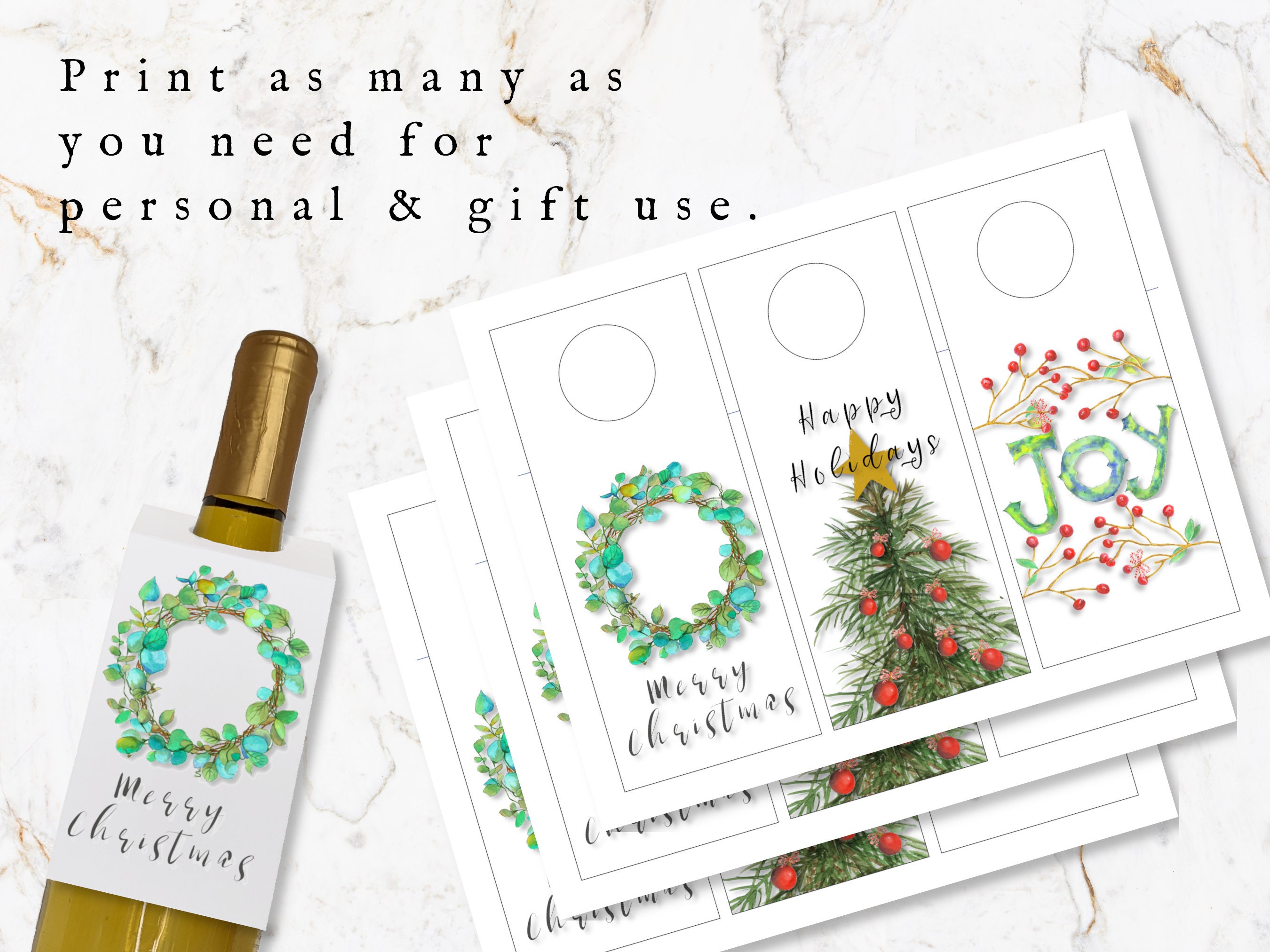 Christmas Wine Gift Tags Printable Wine Gift Tag Gift Tags - Etsy