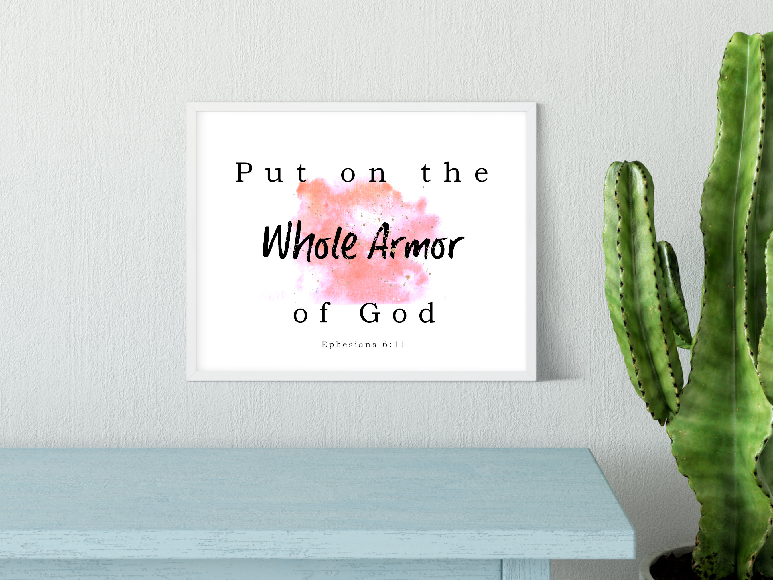 Ephesians 6 11, Armor of God Printable, Watercolor Bible Verse ...