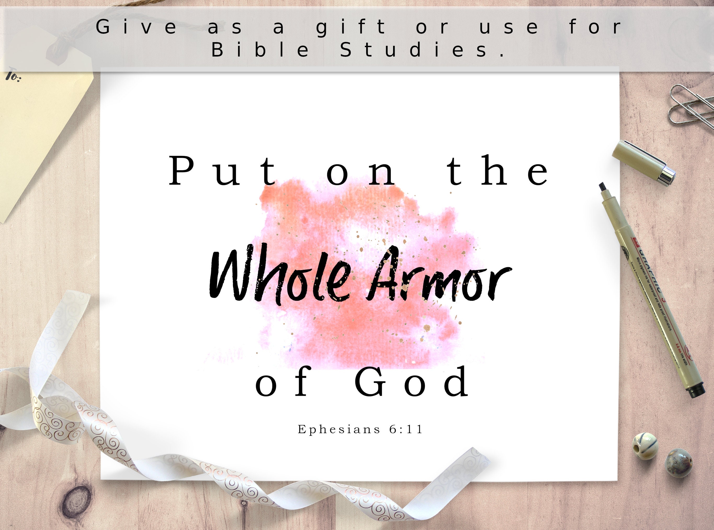 Ephesians 6 11, Armor of God Printable, Watercolor Bible Verse ...