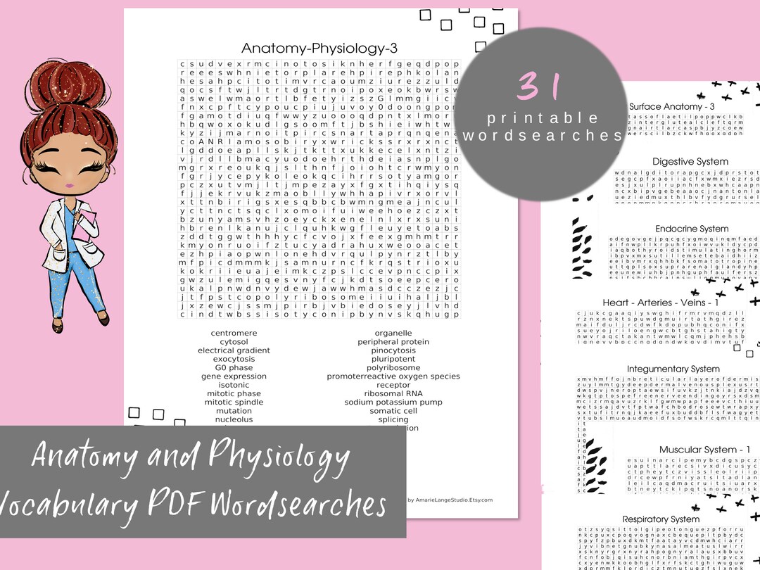Anatomy & Physiology Word Search Puzzles: Study Guides (PDF) - Etsy