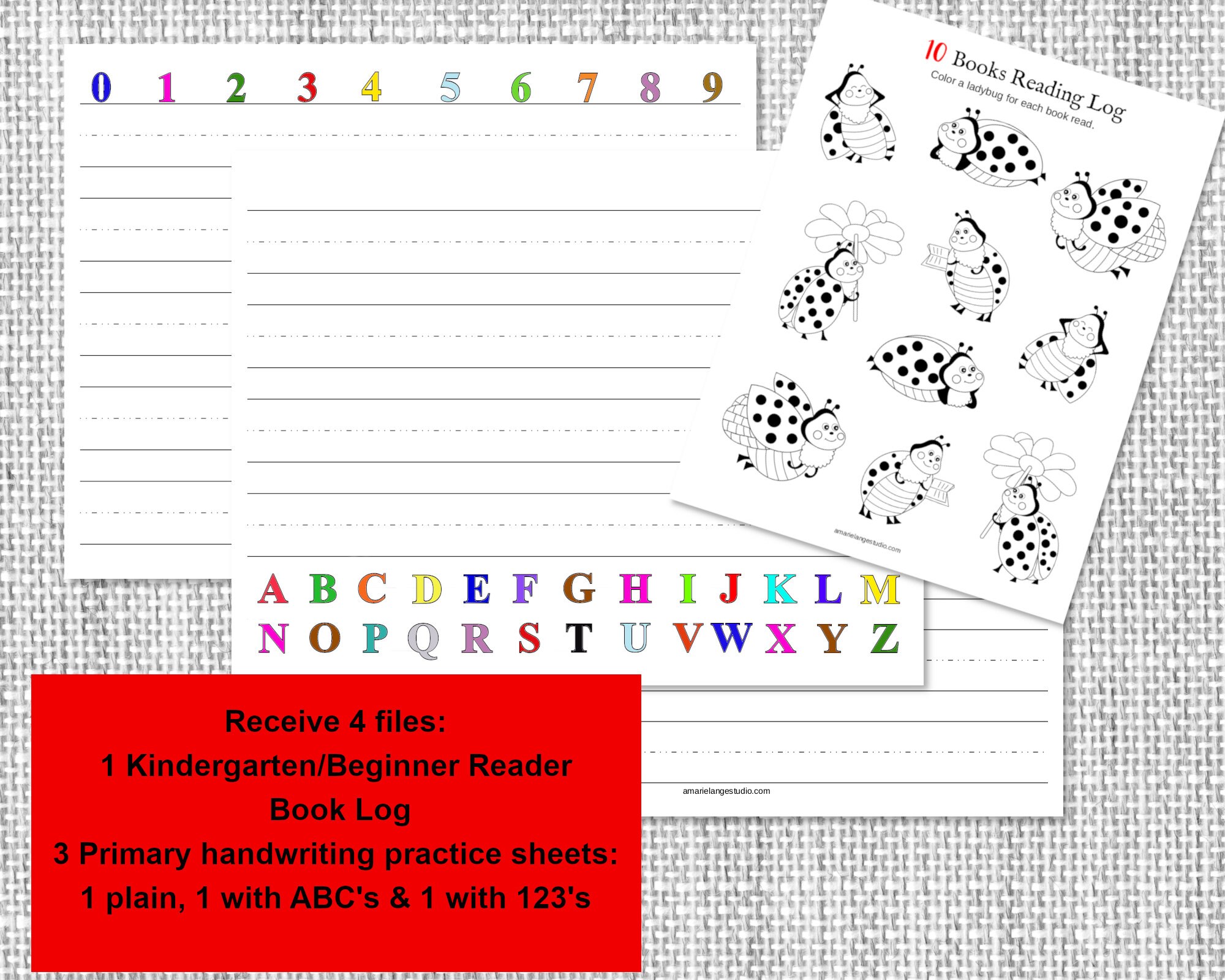 Kindergarten Reading Log, Ladybug Book Log for Kids, Primary Lined ...