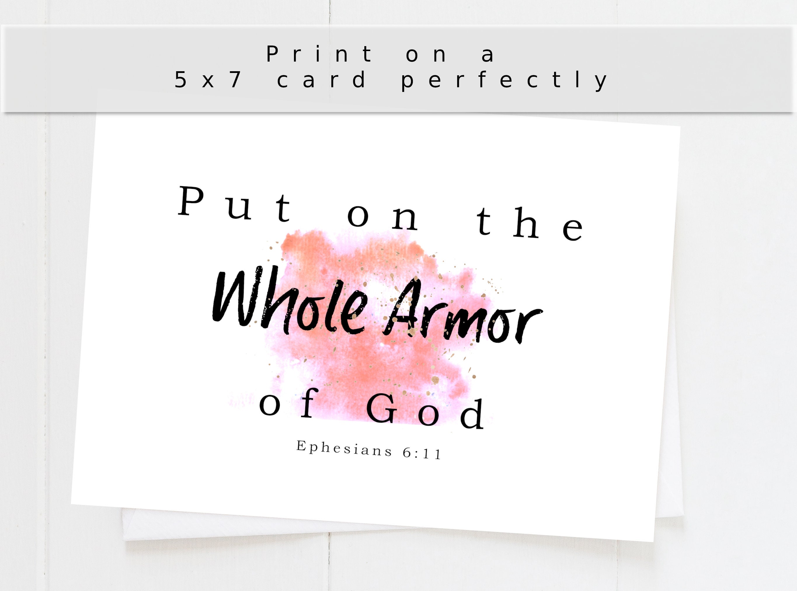 Ephesians 6 11, Armor of God Printable, Watercolor Bible Verse ...