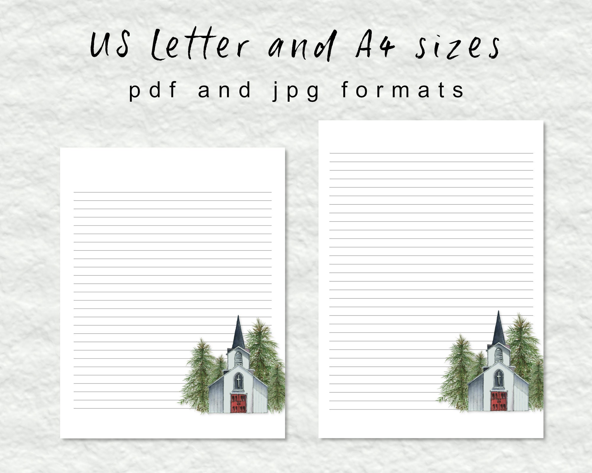 Printable Christmas Note Paper, Printable Holiday Writing Paper ...