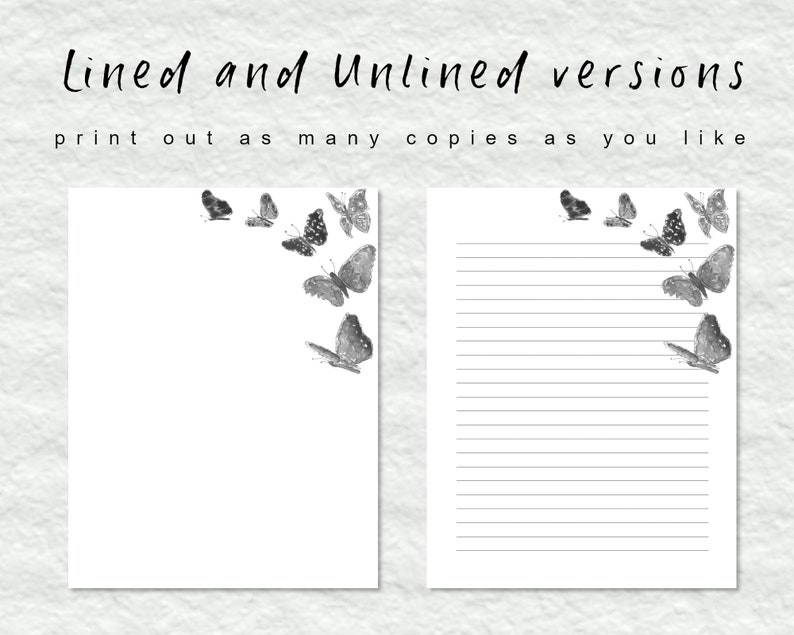 Cute Printable Writing Paper Blank Printable Line Paper With - Etsy