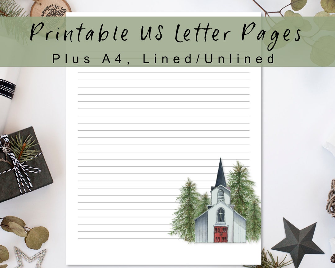 Holiday Card Printable Letter Paper, Christmas Card Letter Paper ...