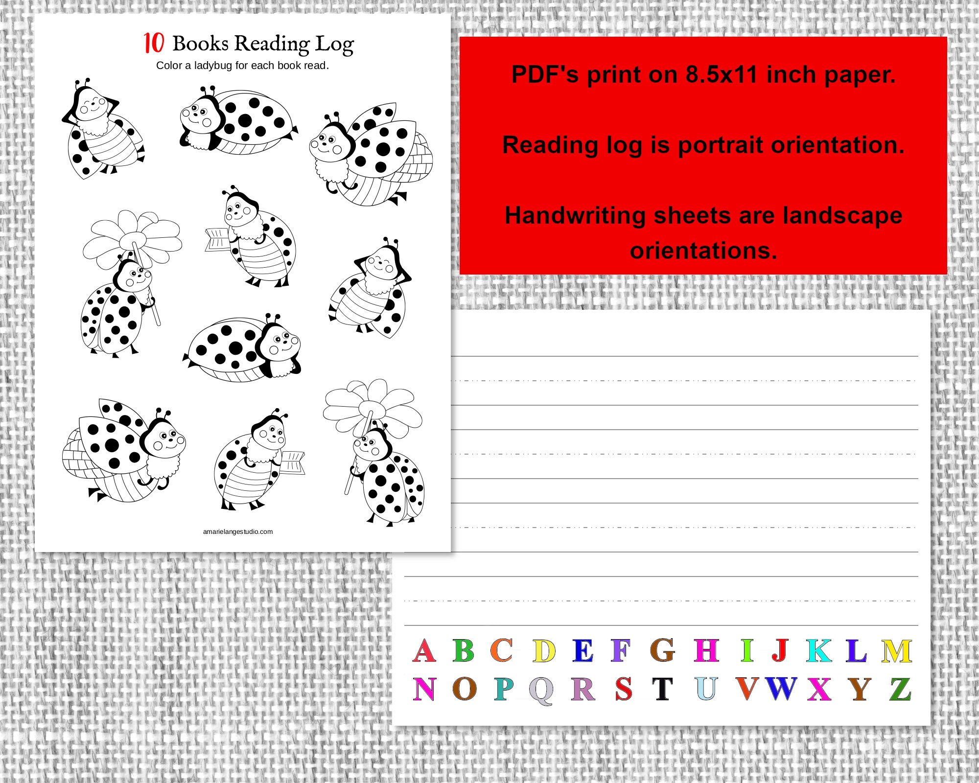 Kindergarten Reading Log, Ladybug Book Log for Kids, Primary Lined ...