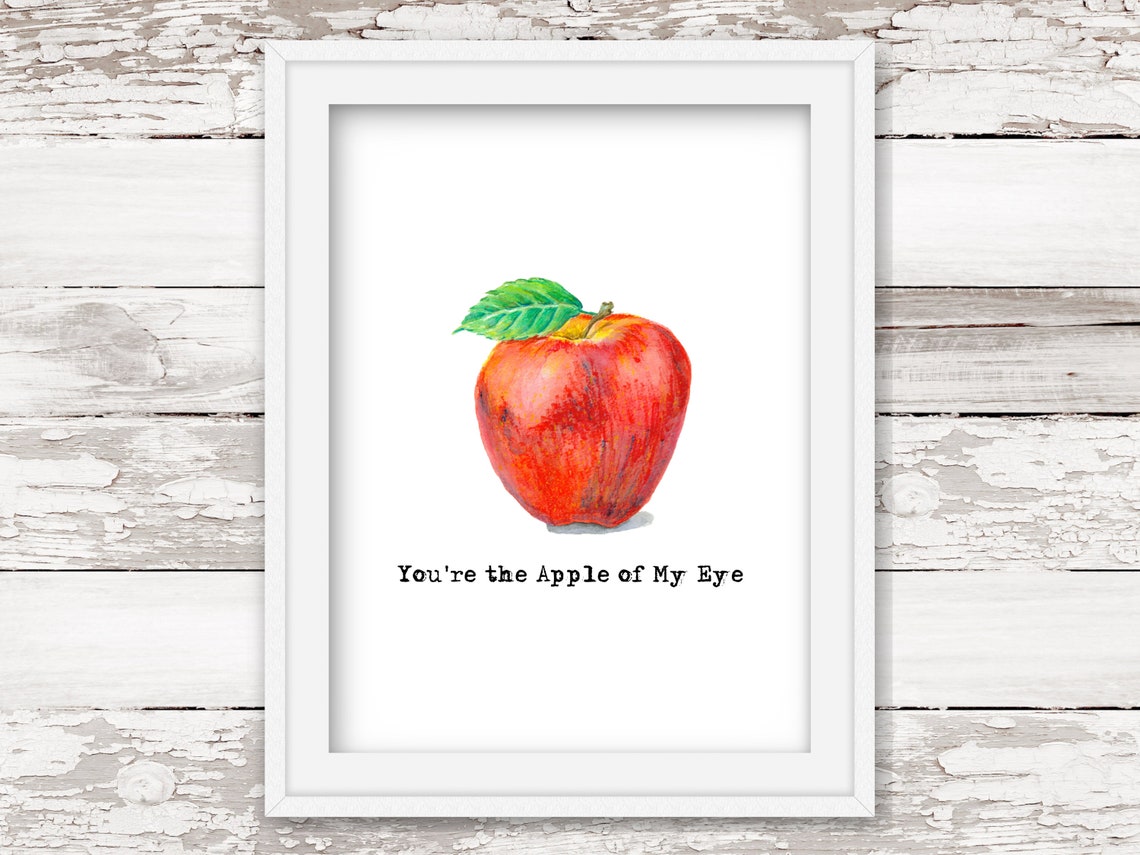 Apple Painting Apple of My Eye Fruit Kitchen Wall Art Apple - Etsy