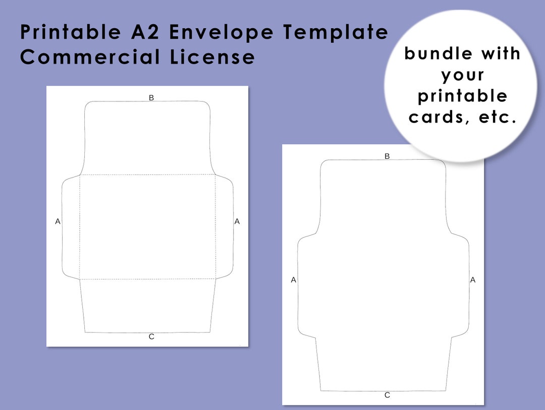 A2 Envelope Template Commercial License Printable Envelope - Etsy
