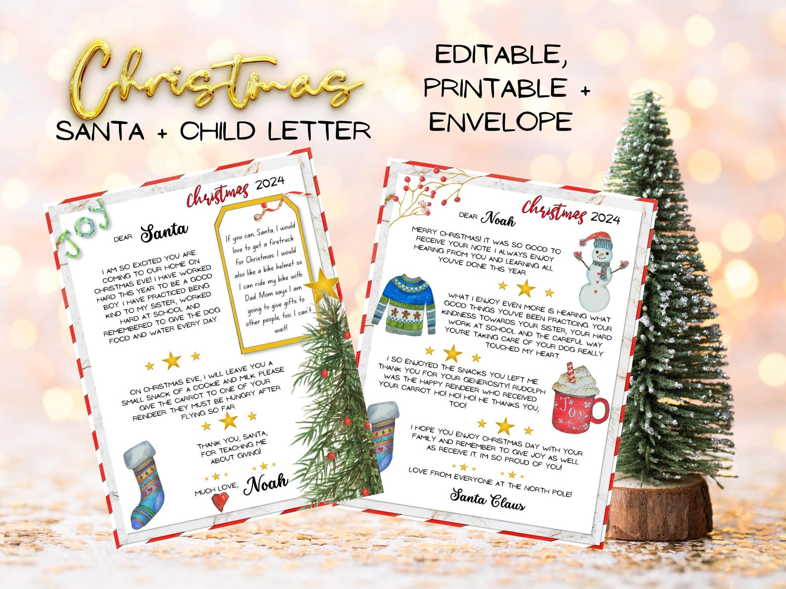 Personalized Santa Letter Template: Editable Christmas Letter (digital ...