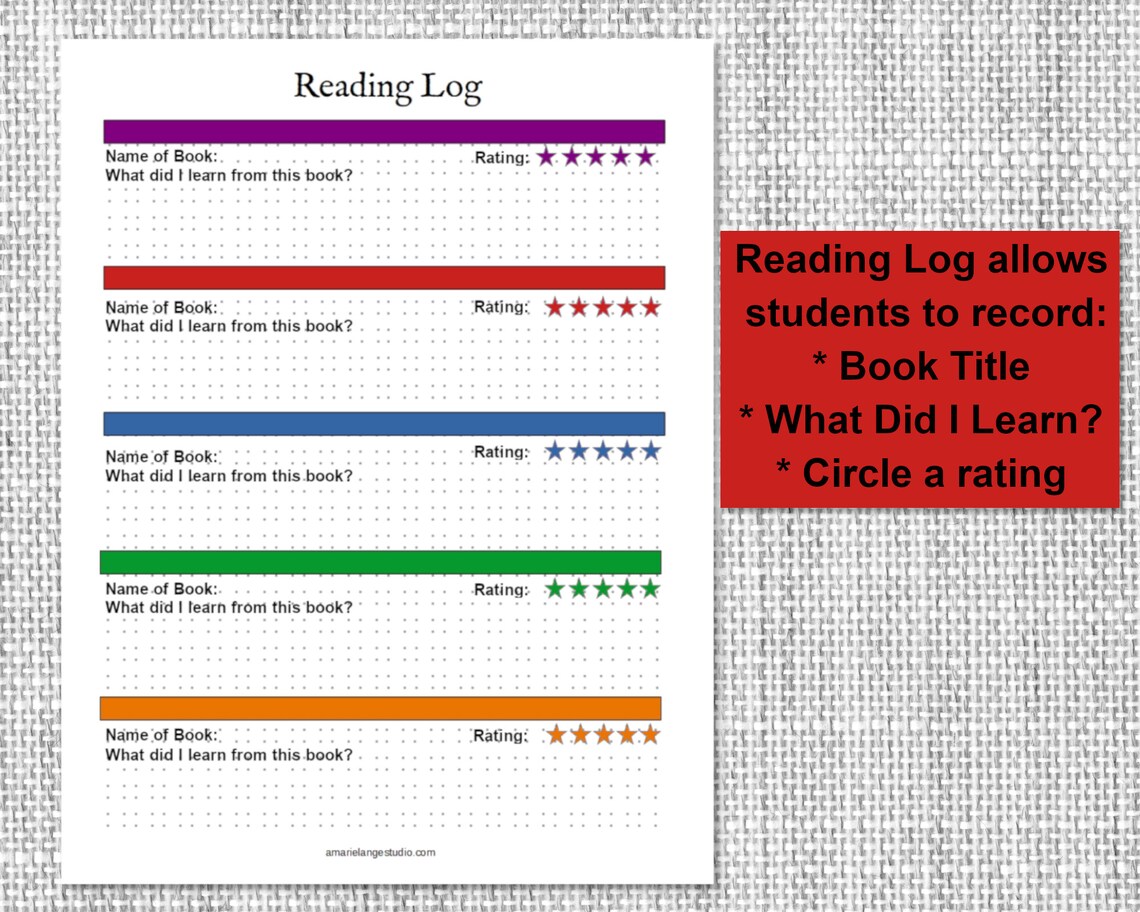 Kids Reading Log, School Reading Printable, Home School Reading Log ...