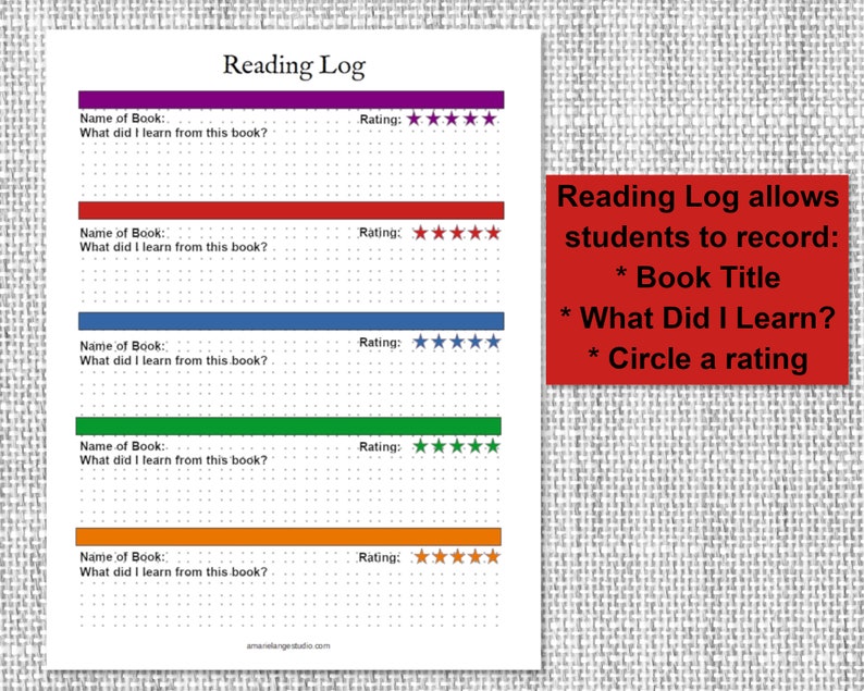 Kids Reading Log, School Reading Printable, Home School Reading Log ...