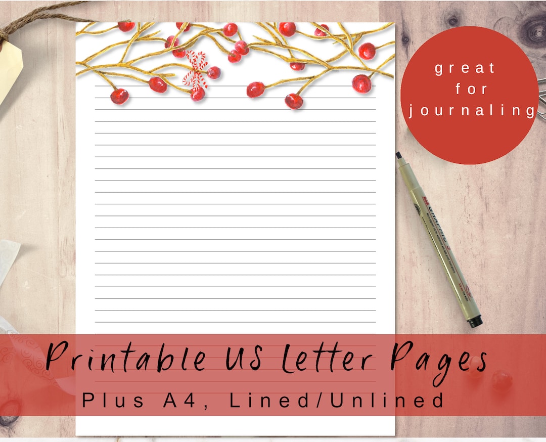 Junk Journal Printable, Fun Writing Paper, Watercolor Stationery Page ...
